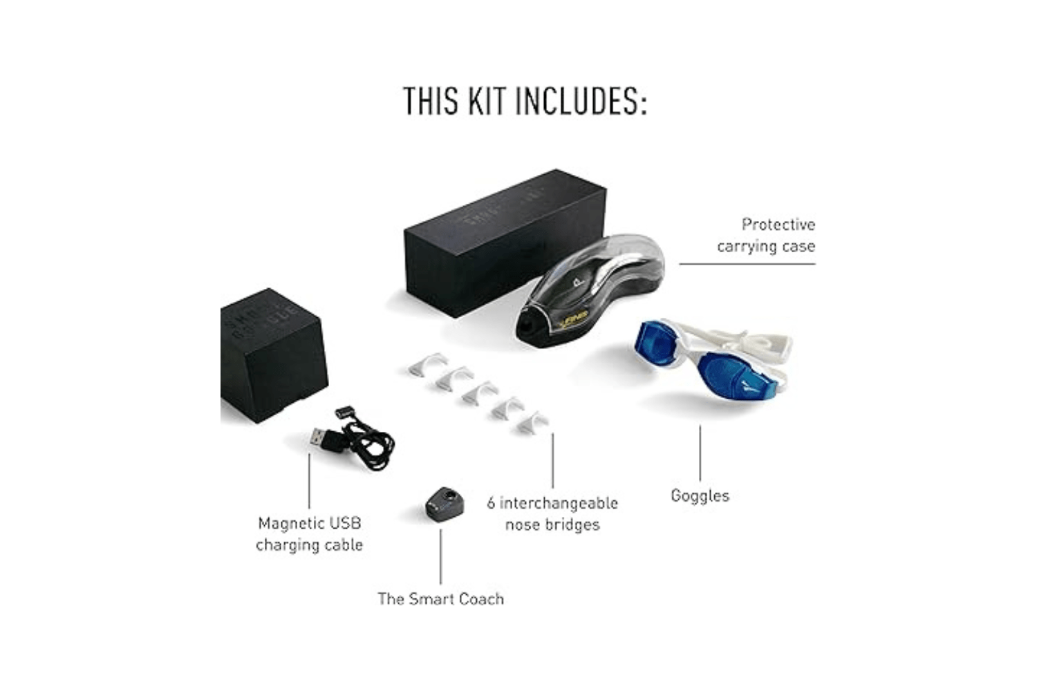 Lente Natacion Finis Smart Goggle Kit – Blue Mirror – Pezhi Deport